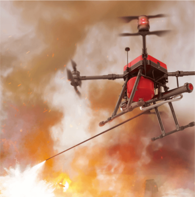 Fire fighting drone | dry powder fire extinguishing boom firefighting drone