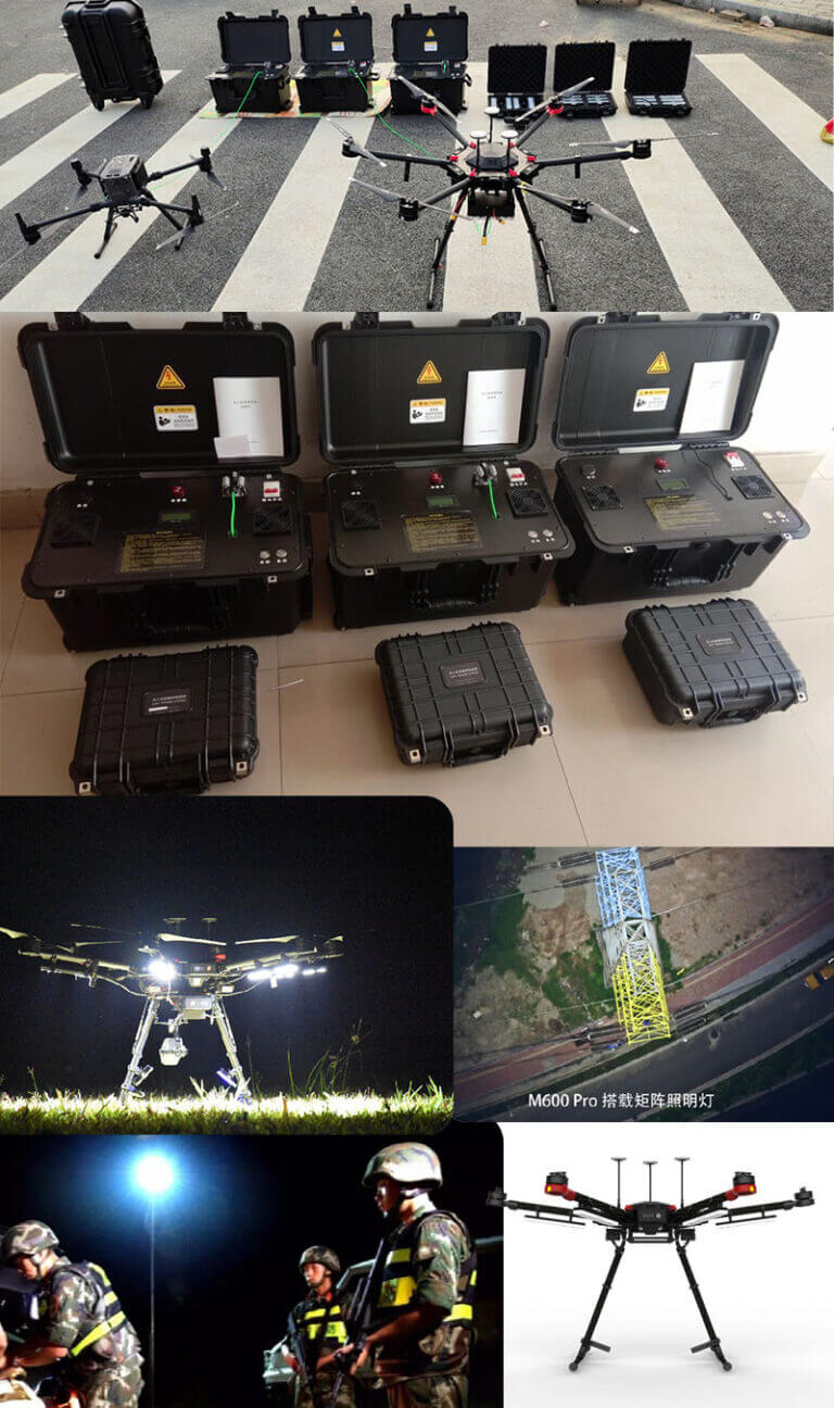 Tethered drone system for outdoor lighting| Tethered system for lighting